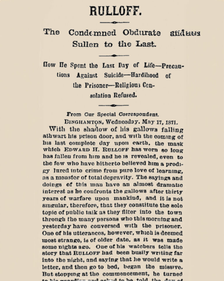 In this Spooky Season, a Look Back at Rulloff—Ithaca’s Infamous Rogue ...